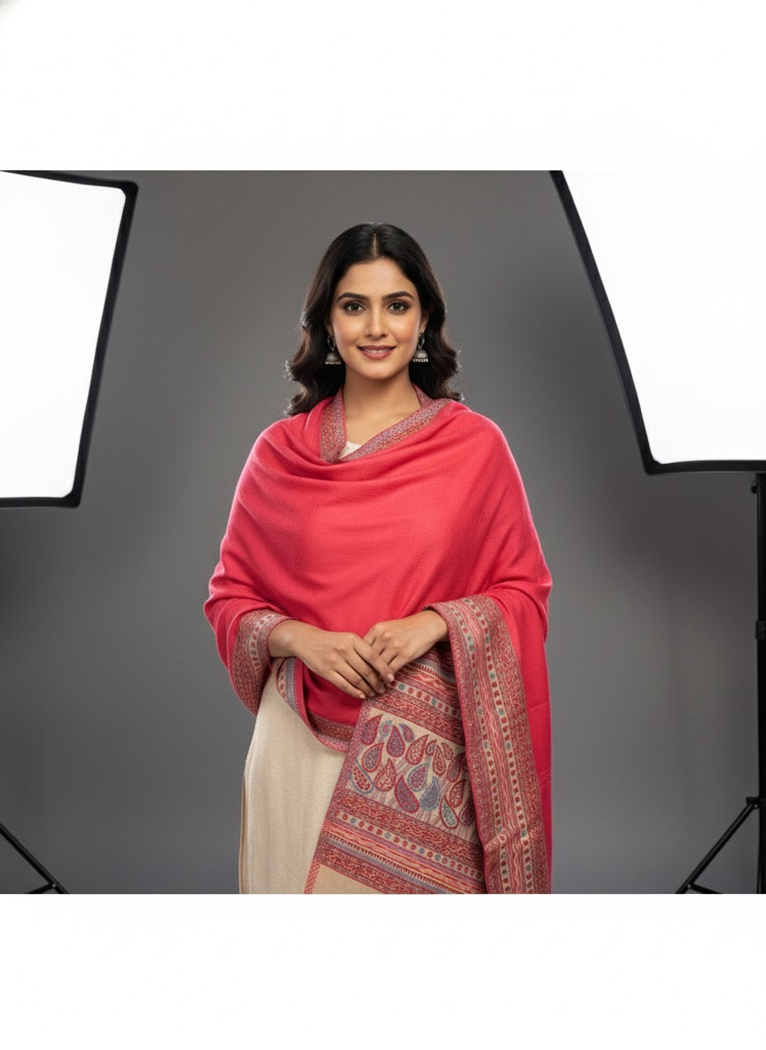 Coral Muse Kashmiri Shawl – Bhadani Label